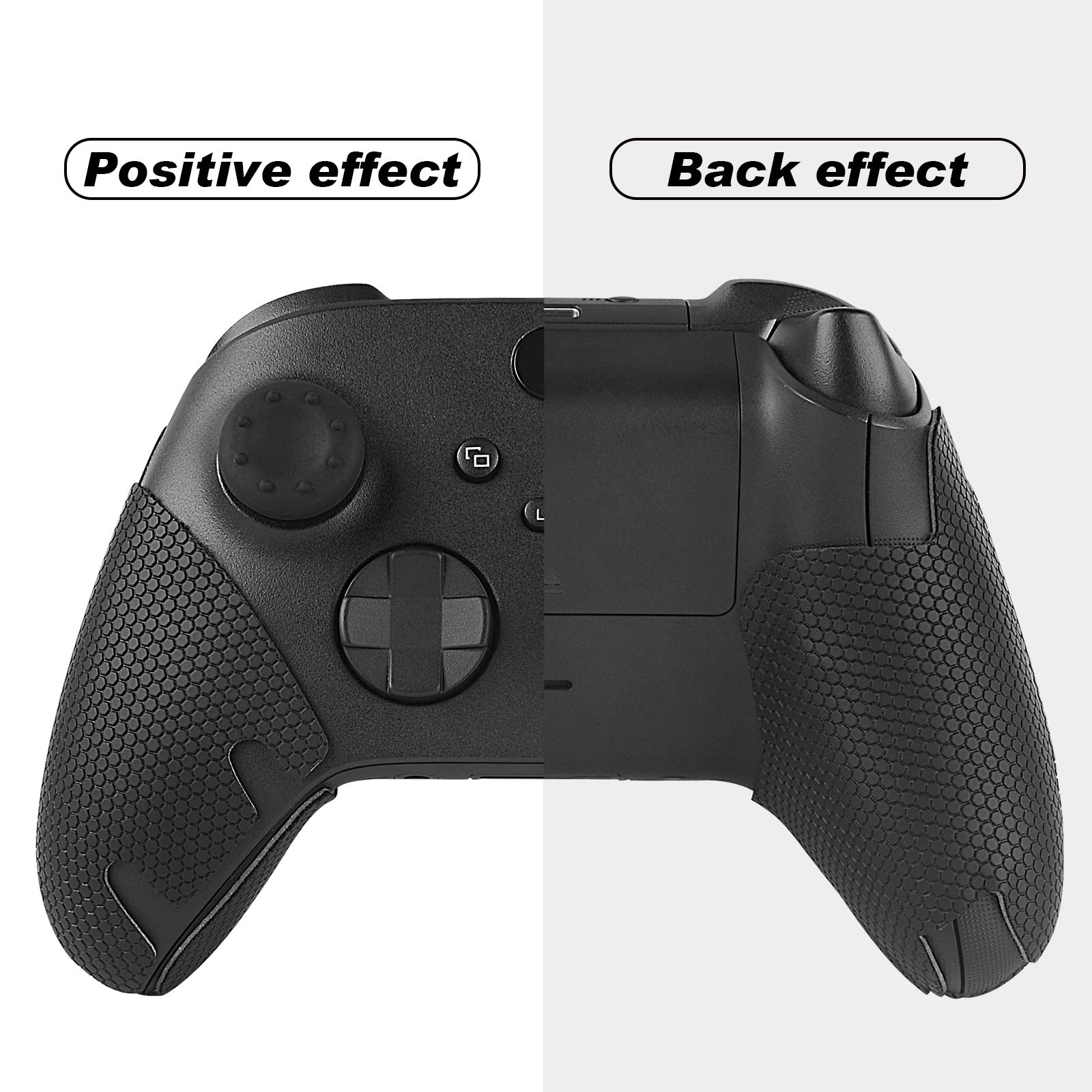 Linkidea Soft X-Box X Controller Silicone Cover Skin, Anti-Slip Controller Grip Silicone Skin for Xbox Series X/S, Touch Studded Protective Silicone Cover Skin, 4Pcs Thumb Grips Caps (Black)