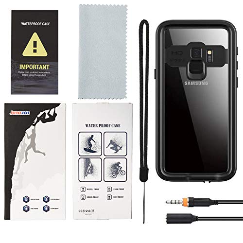 Janazan Samsung Galaxy S9+ Plus Waterproof Case, IP68 Full Sealed Underwater Protective Cover, Waterproof Shockproof Snowproof Dirtproof with Built-in Screen Protector 6.2 inch 2018 (Black)