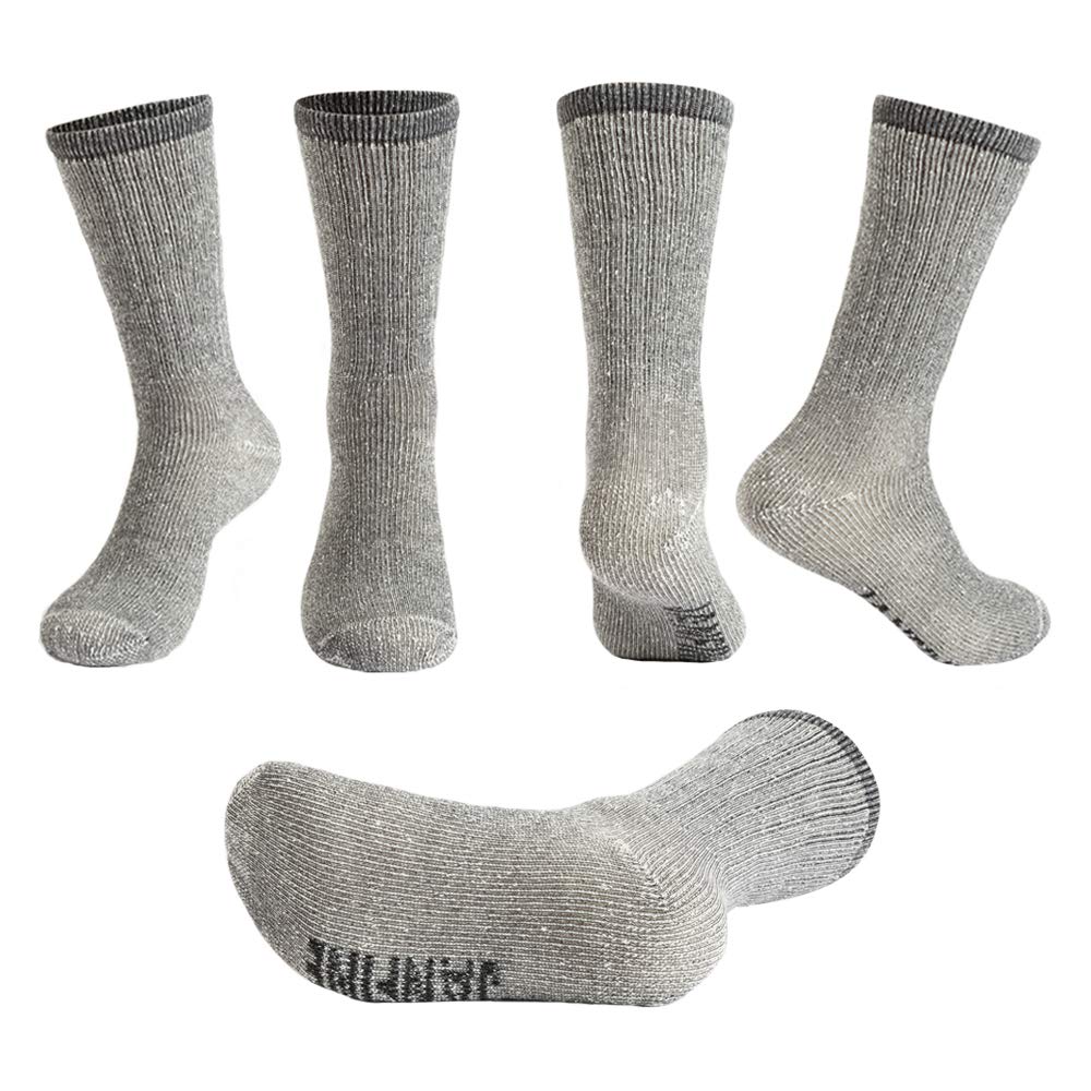 JANFINE Merino Wool Hiking Socks Thermal Warm Cushion Boot Socks for Men & Women((Dark Grey(2 pairs),US Size 9-13)
