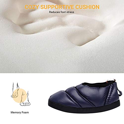 KingCamp Unisex Warm Camping Slippers Soft Winter Slippers with Non Slip Rubber Sole & Carry Bag