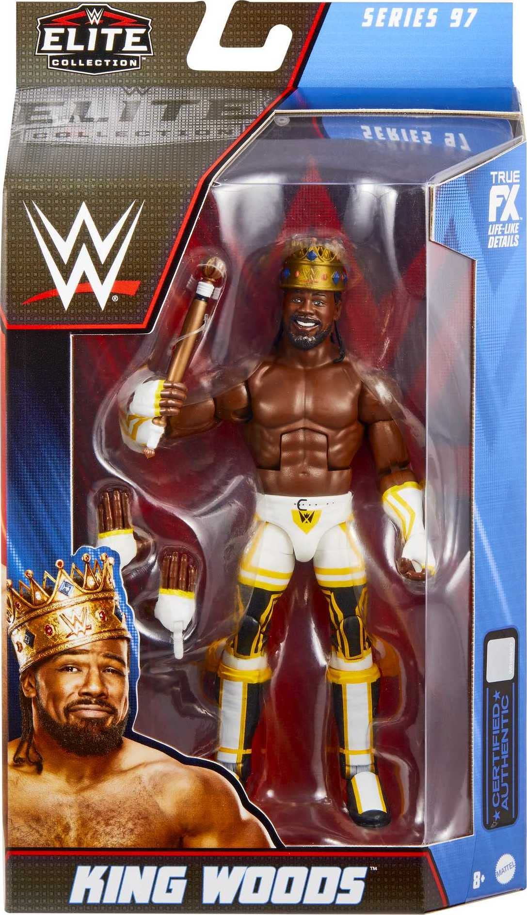 Mattel WWE King Woods Elite Collection Action Figure, Deluxe Articulation & Life-like Detail with Iconic Accessories, 6-inch