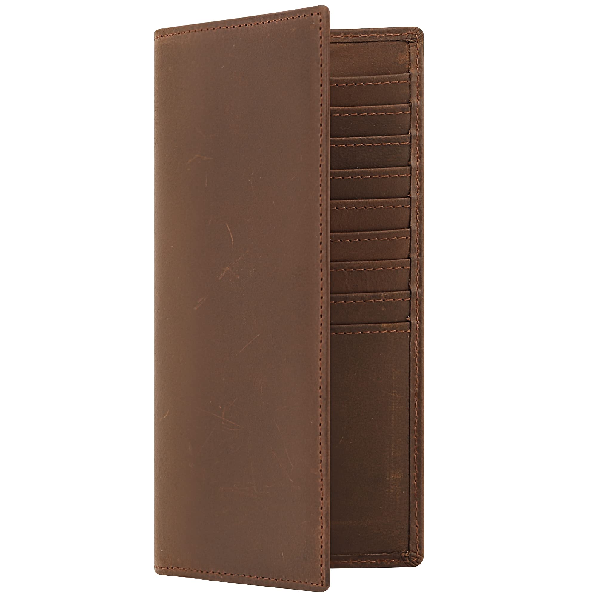 NopoWalli Long Wallets for Men, Genuine Leather Long Bifold Wallet Checkbook Wallets, Western Rodeo Wallet For Men, RFID Blocking Leather Construction