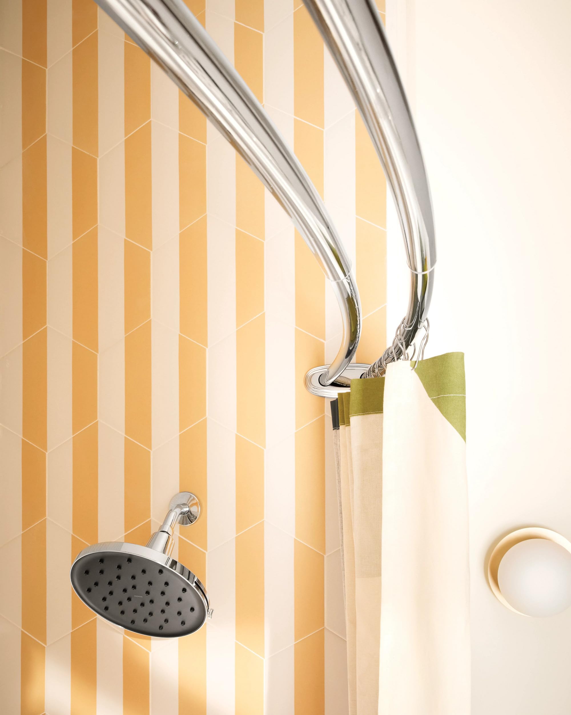 Moen DN2141CH 60-Inch Adjustable Stainless Steel Double Curved Shower Rod, Chrome
