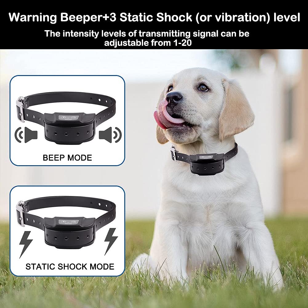 In-Ground Dog Fence System for Dogs and Cats, Underground Wired Electric Pet Fence Containment System with Waterproof & Rechargeable Training Collar (1 Set)