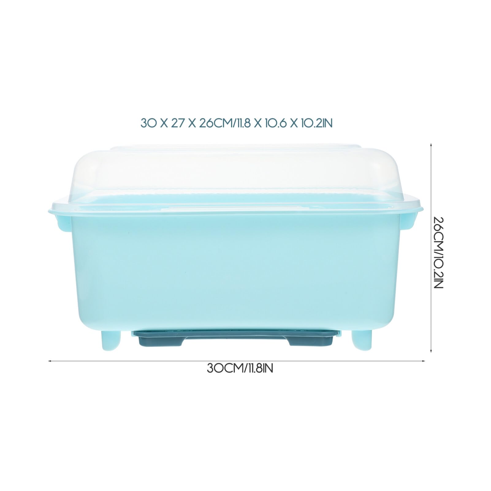 Kichvoe Plastic Dish Drying Rack Bottle Dryer Holder 11.8 * 10Inch Utensil Cutlery Dish Drainer with Cover Lid and Drain Board for Kitchen