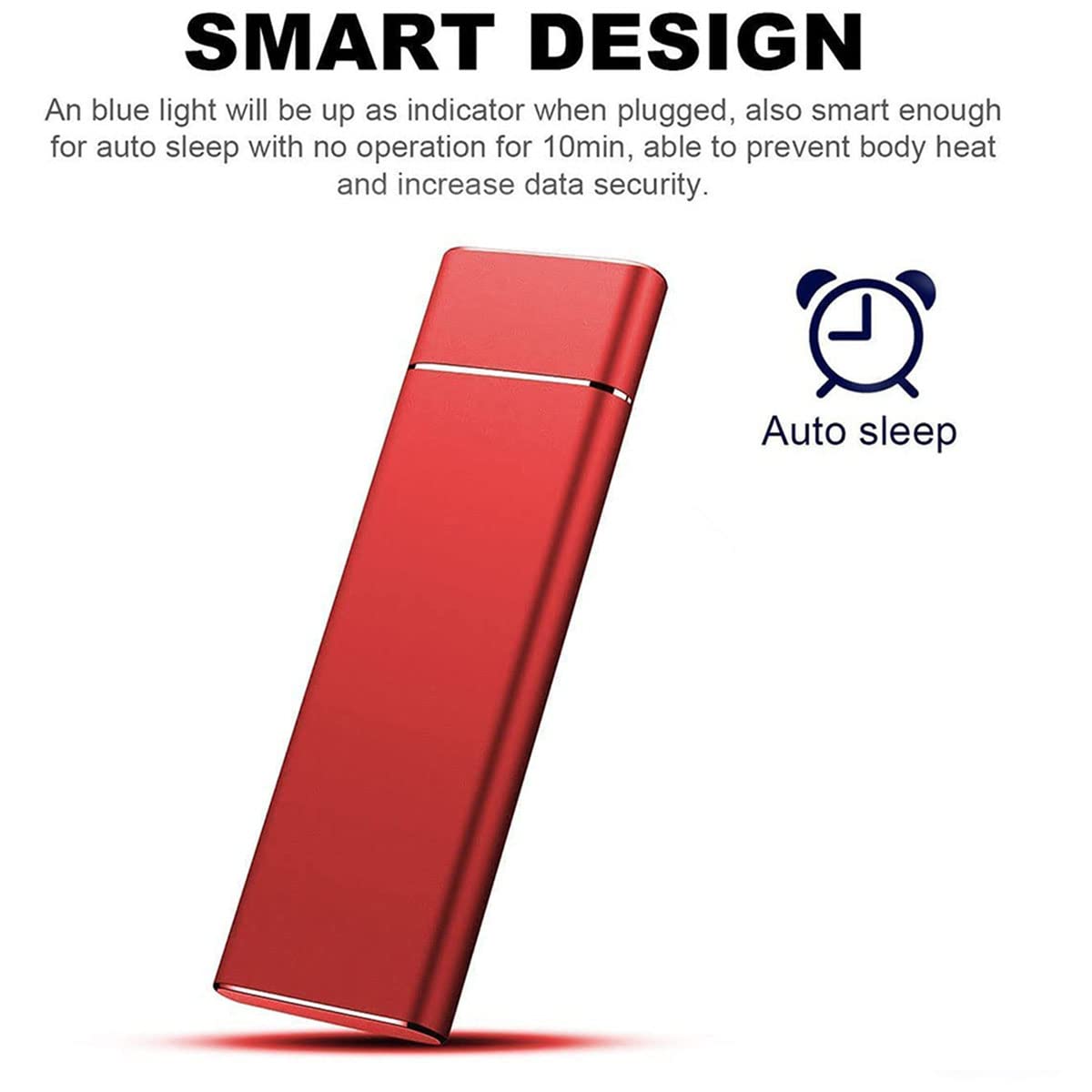 POENOWNE External Solid State Drive 2000GB Protable SSD External Hard Drive high Speed USB 3.1 Type-C Protable Hard Drive External SSD Compatible with PC, Laptop, Desktop and Mac (Red)