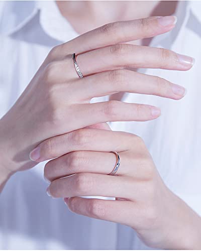 MIFYNN Statement Ring for Couples Bamboo Ring for Women Men Adjustable Wedding Trendy Gold Plated Rings Jewelry Gift (Mobius-silver)