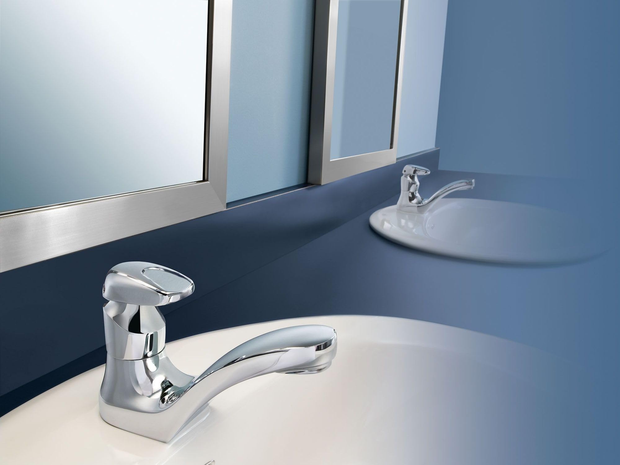 Moen Commercial Chrome M-Press Single-Mount Metering One-Handle Bathroom Sink Faucet, 1/2 GPM, 8884