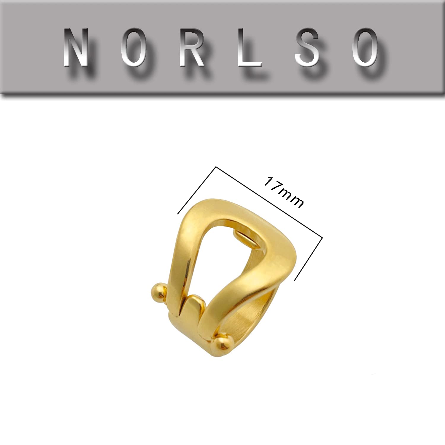 NORLSO 18K Gold Plated Hollow Ring Chunky Rings Wide Rings Simple Geometry Ring Horseshoe Ring Minimalist Statement Ring for Women Men (Gold)
