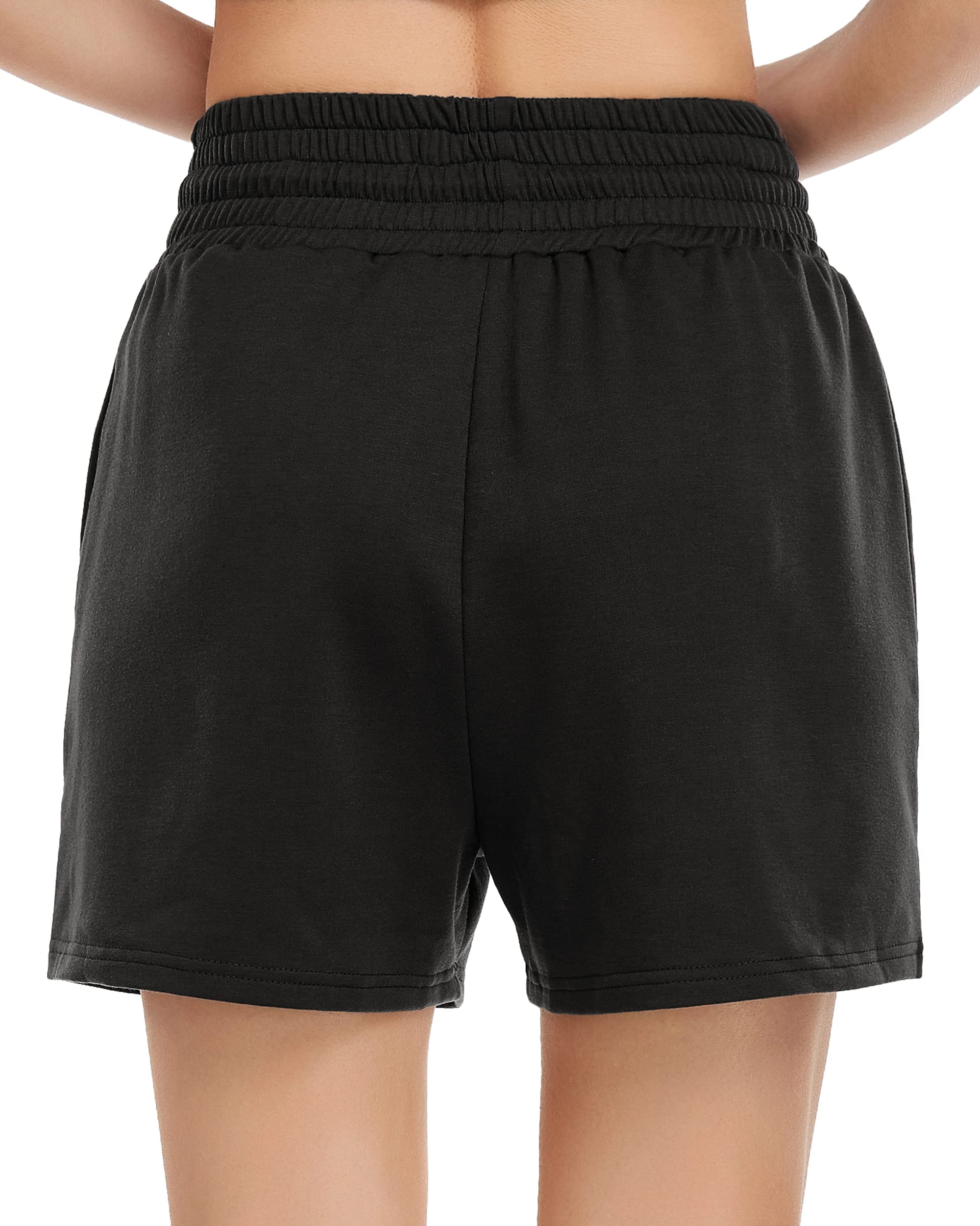 MIRITY Womens Casual Sweatpant Shorts with High Waist Drawstring and Pockets for comfy Sports