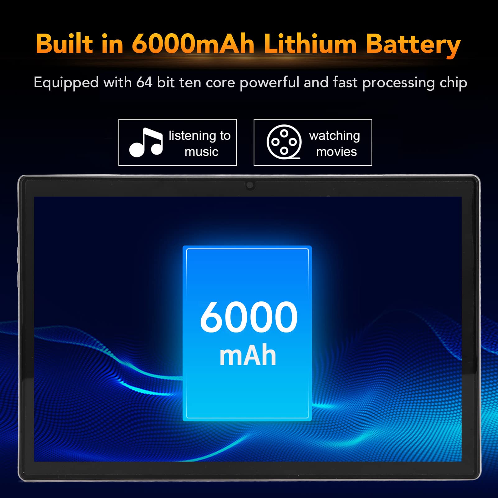 RTLR Tablet PC, 3GB 64GB Dual SIM Dual Standby 10.1 Inch HD 100-240V 4G Tablet Dual Camera Game Calls (US Plug)