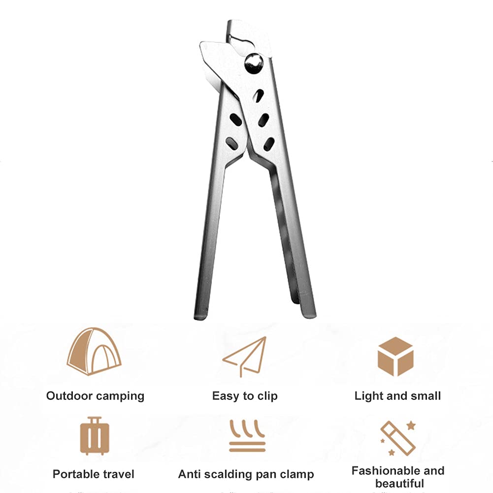 LVOERTUIG Anti Scald Pan Gripper Outdoor Camping Portable Tool Aluminum Alloy Suitable for Clamping Pots Pans Kitchenwares Lightweight(Size:4.92x1.18inch)