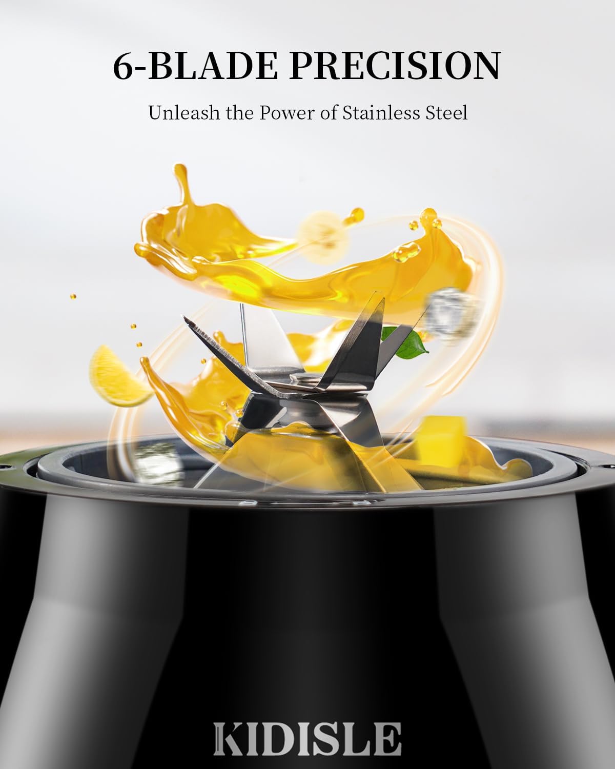 KIDISLE Classic Blenders for Kitchen, 52oz Glass Jar, 700W Blender for Shakes and Smoothies, 9 Functions with 5 Speeds for Crushing Ice, Puree, and Frozen Fruit, Black