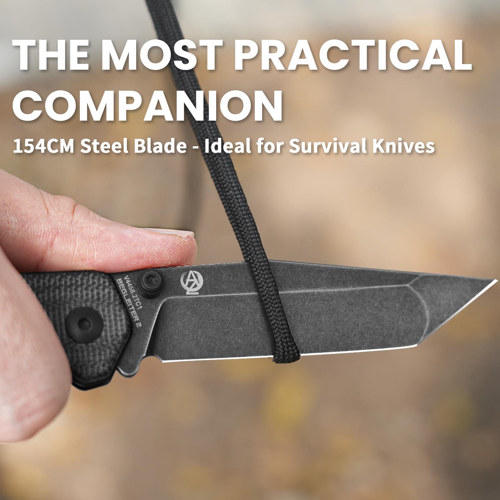 Kizer Begleiter 2 Folding Knife Black Micarta Handle EDC Knife 3.43 Inches 154CM Steel Pocket Knives V4458.2TC1
