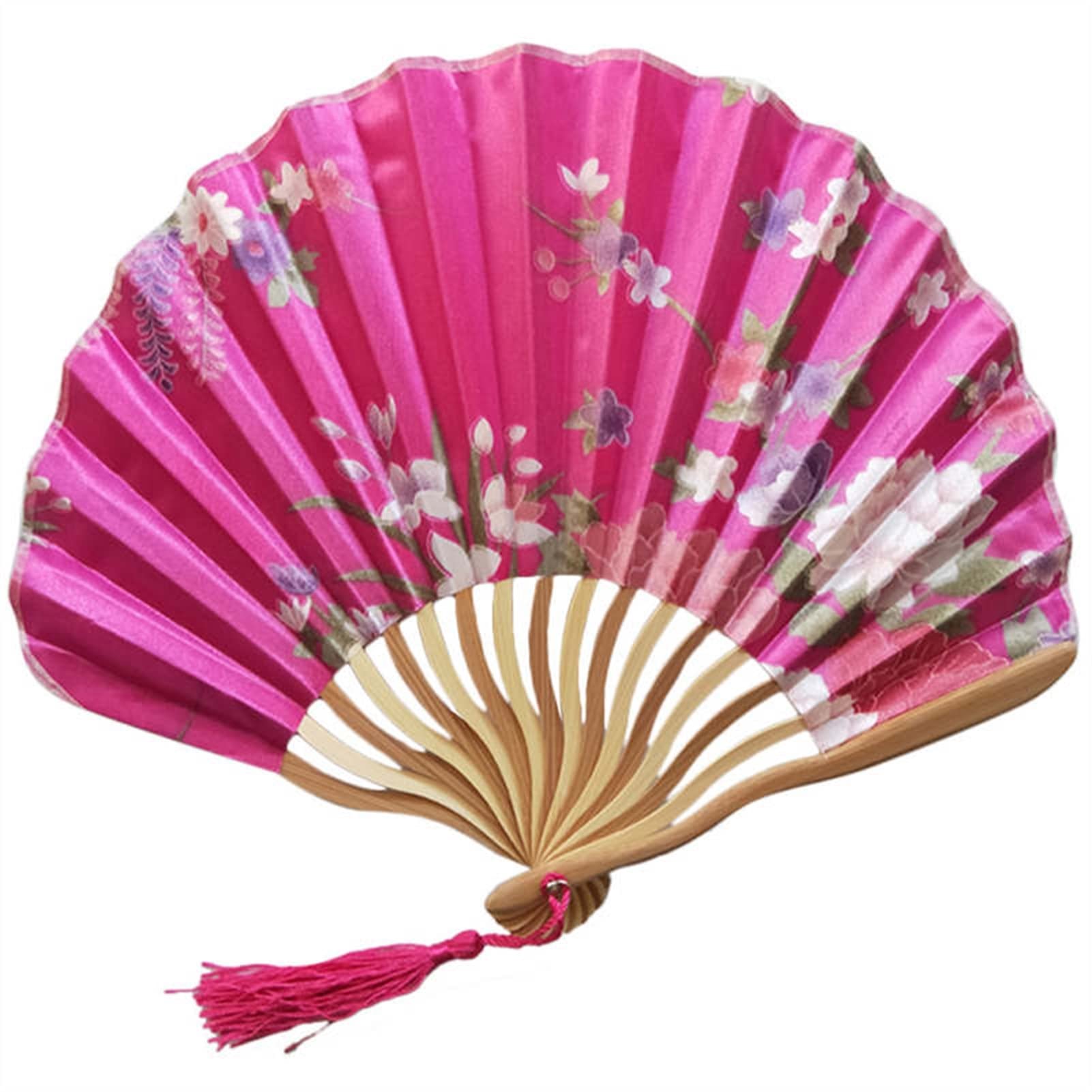 ONILA Folding Hand Fan Pattern Chinese Style Hand Held Fans Silk Bamboo Folding Fans Handheld Wedding Hand Fan Cool Bamboo Flower Personalized 19feb19 Handheld Fans (Color : E)