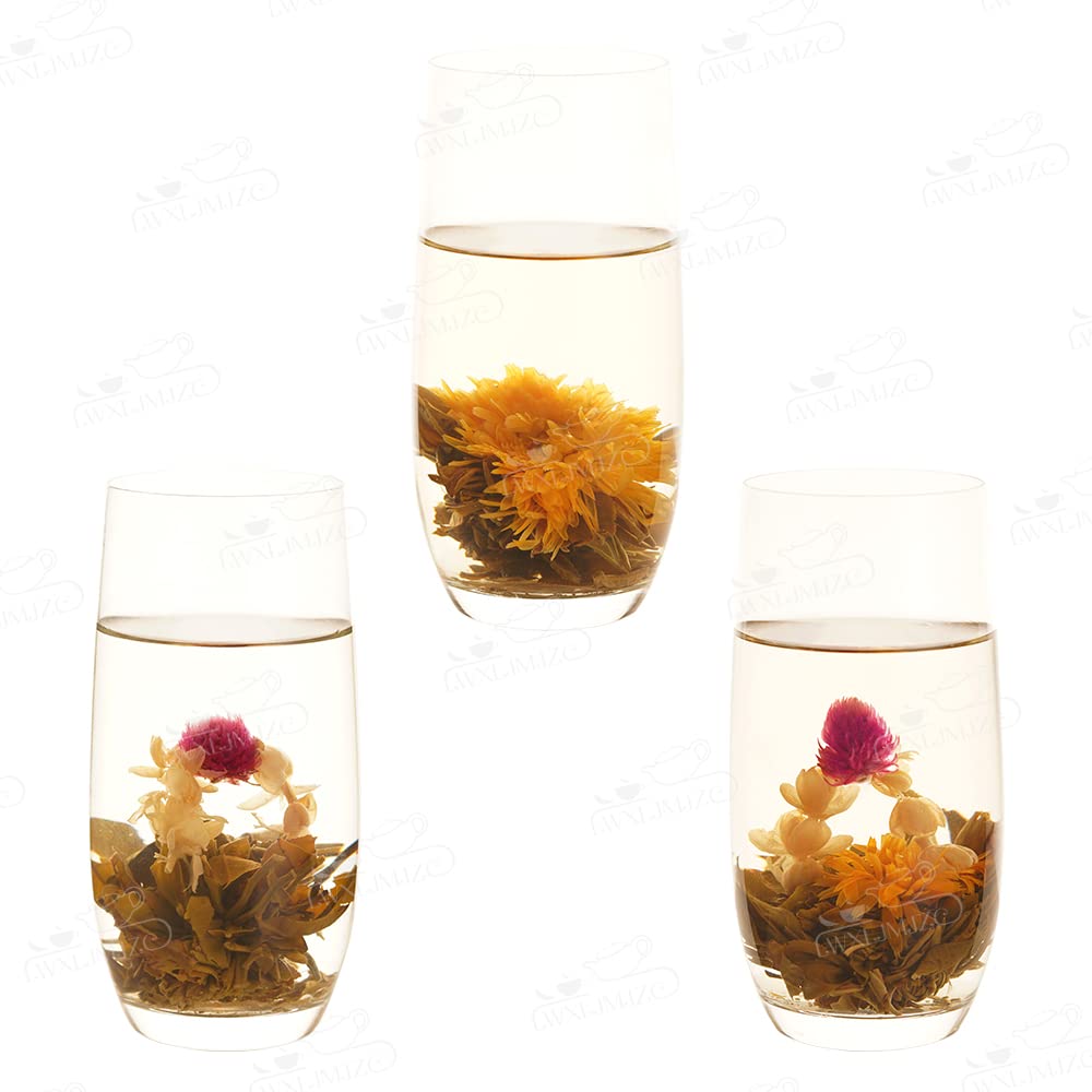 LWXLJMJZC-12pcs Individually Wrapped Blooming Tea,Jasmine Flowering Tea, Green Tea with Flowers-Gifts For Tea Lovers (12 Different Flavors)