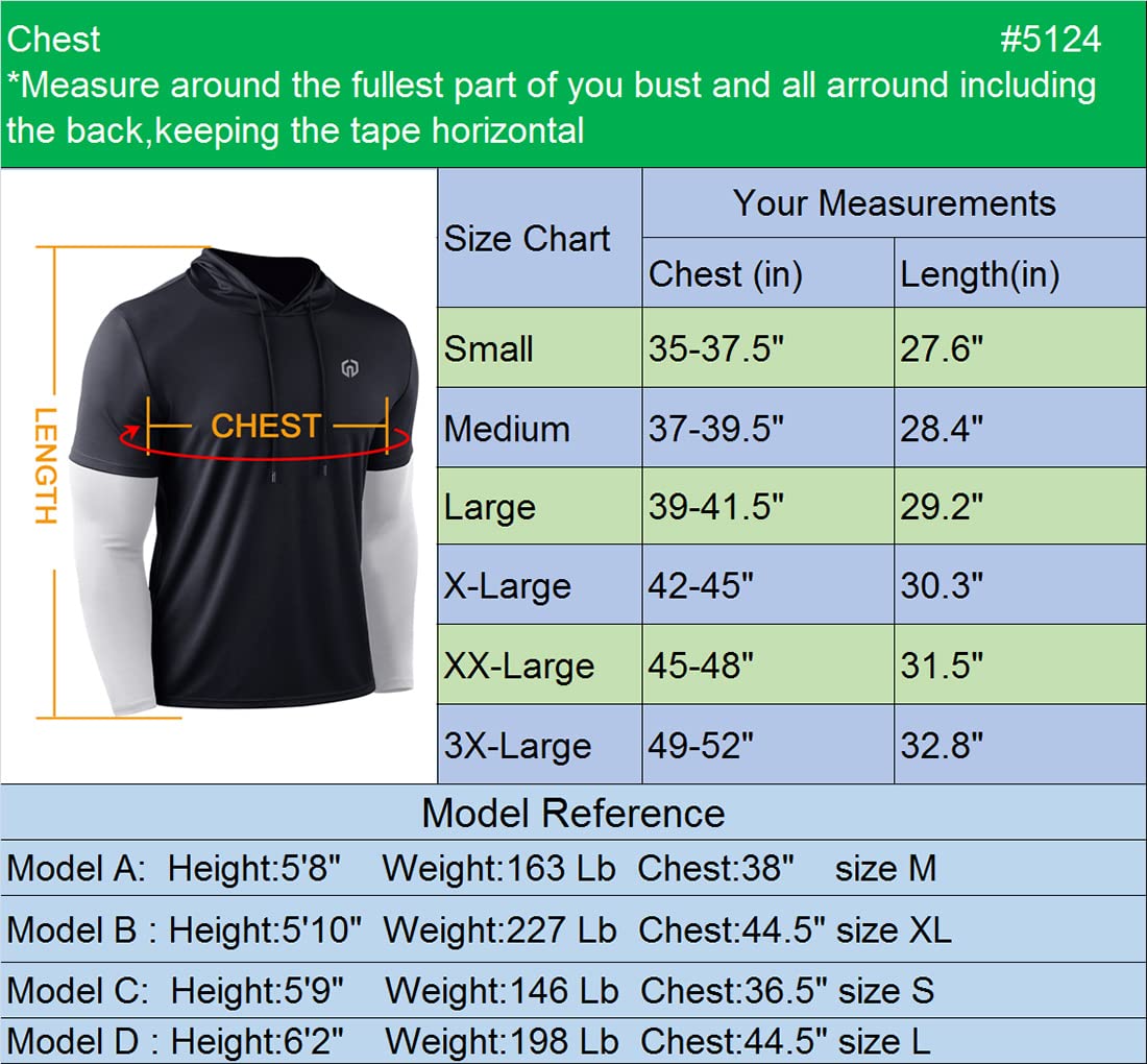 NELEUS 3 Pack Mesh Running Shirt Long Sleeve Workout Shirts with Hoods for Men,5124,Black/Grey/White,Large