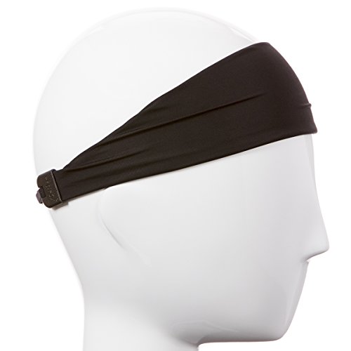Hipsy Xflex Basic Adjustable & Stretchy Wide Basketball Headbands for Men (Basic Black & Royal Blue)