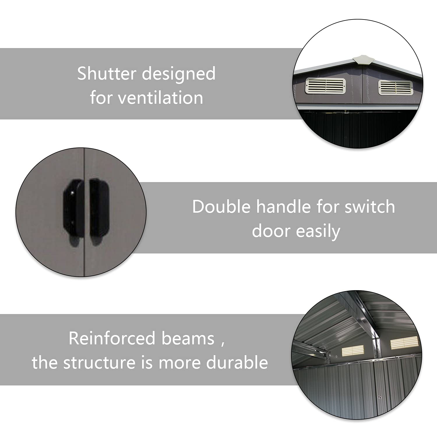 Outdoor Storage Shed Garden Shed - 6 x 4 Feet Utility Tool Shed Metal Shed with Vents (Gray)