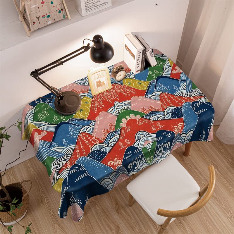 MLQL Lucky cat Tablecloth Japanese-Style National Tide Waterproof Cartoon Dormitory Hotel Table mat Fireplace Table Cover A1 140x210cm
