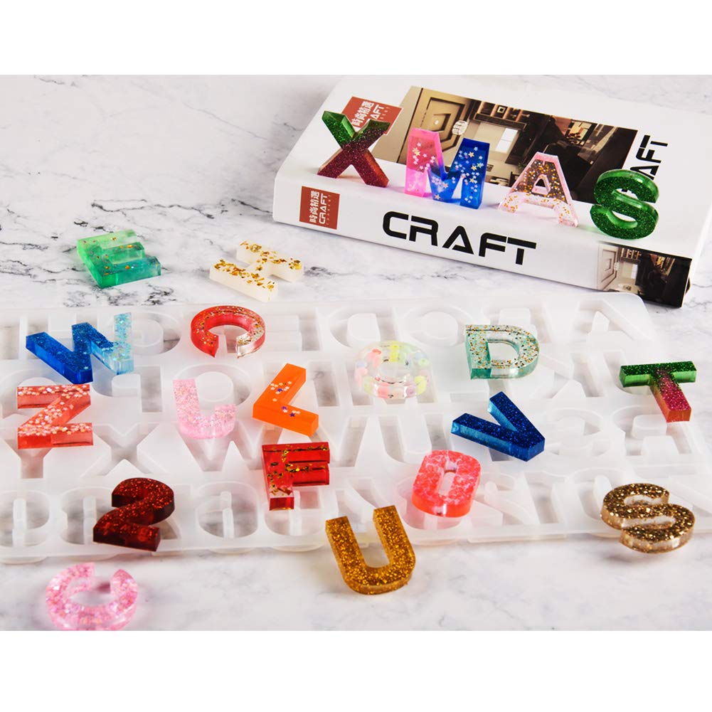 JOYYPOP Letter Resin Molds Backward Alphabet Silicone Mold for Making Resin Keychains, Pendant Jewelry, Epoxy Resin Crafts