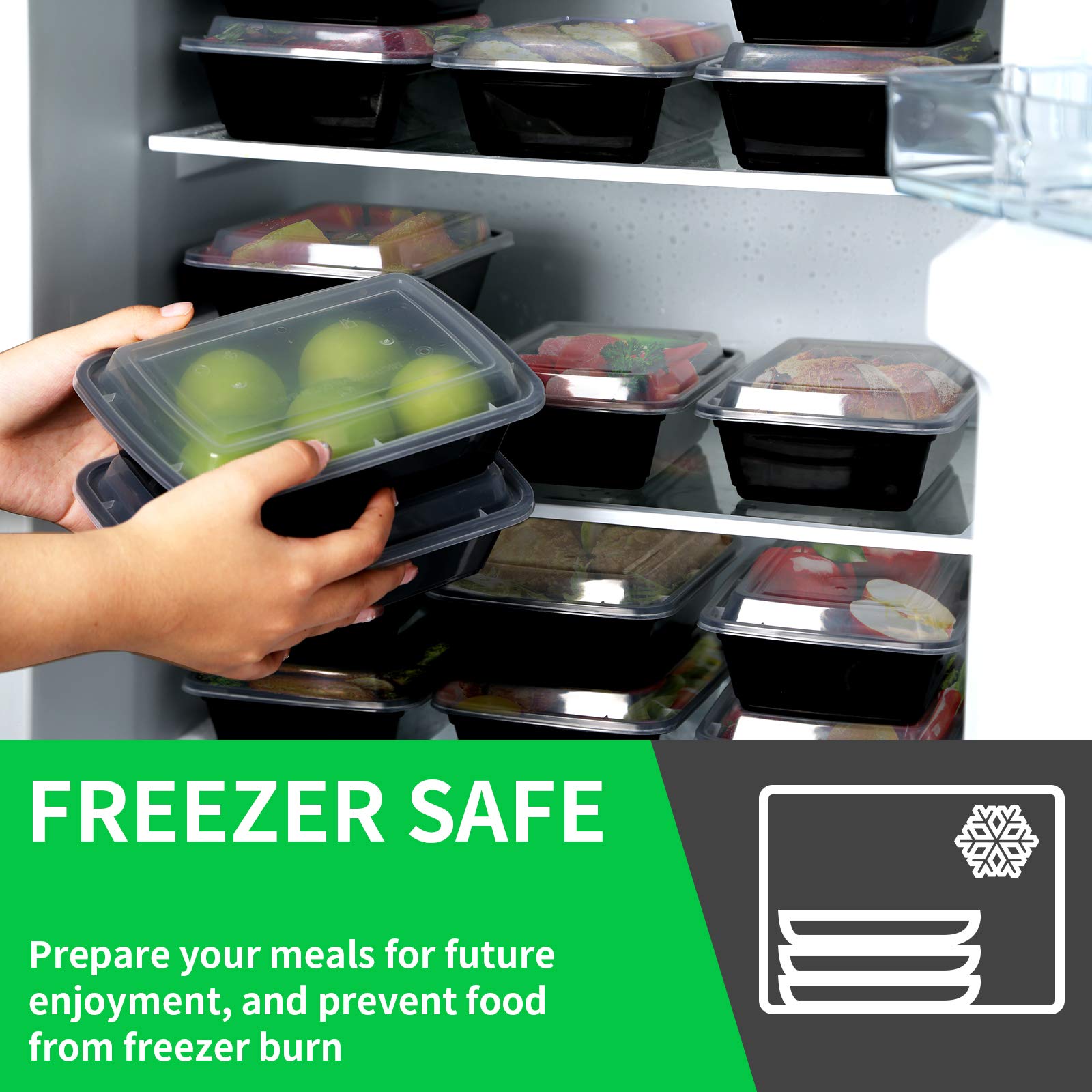LZCY 50-Pack Meal Prep Containers, 28OZ Extra thick Microwavable Food Storage Containers With Lids, BPA-Free Food Grade Lunch Boxes Stackable, Dishwasher/Freezer Safe, L03