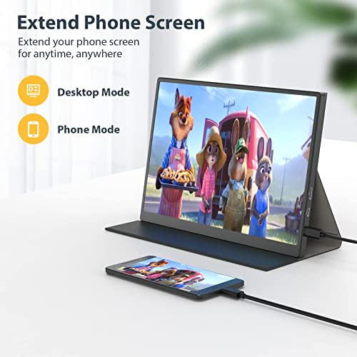Portable Monitor, 10.5 inch 1920x1280 FHD HDR USB-C Portable Screen Dual USB C Mini HDMI IPS Small Computer Display with Speakers for Laptop PC Mac Surface Xbox Switch PS4/5 with Smart Cover