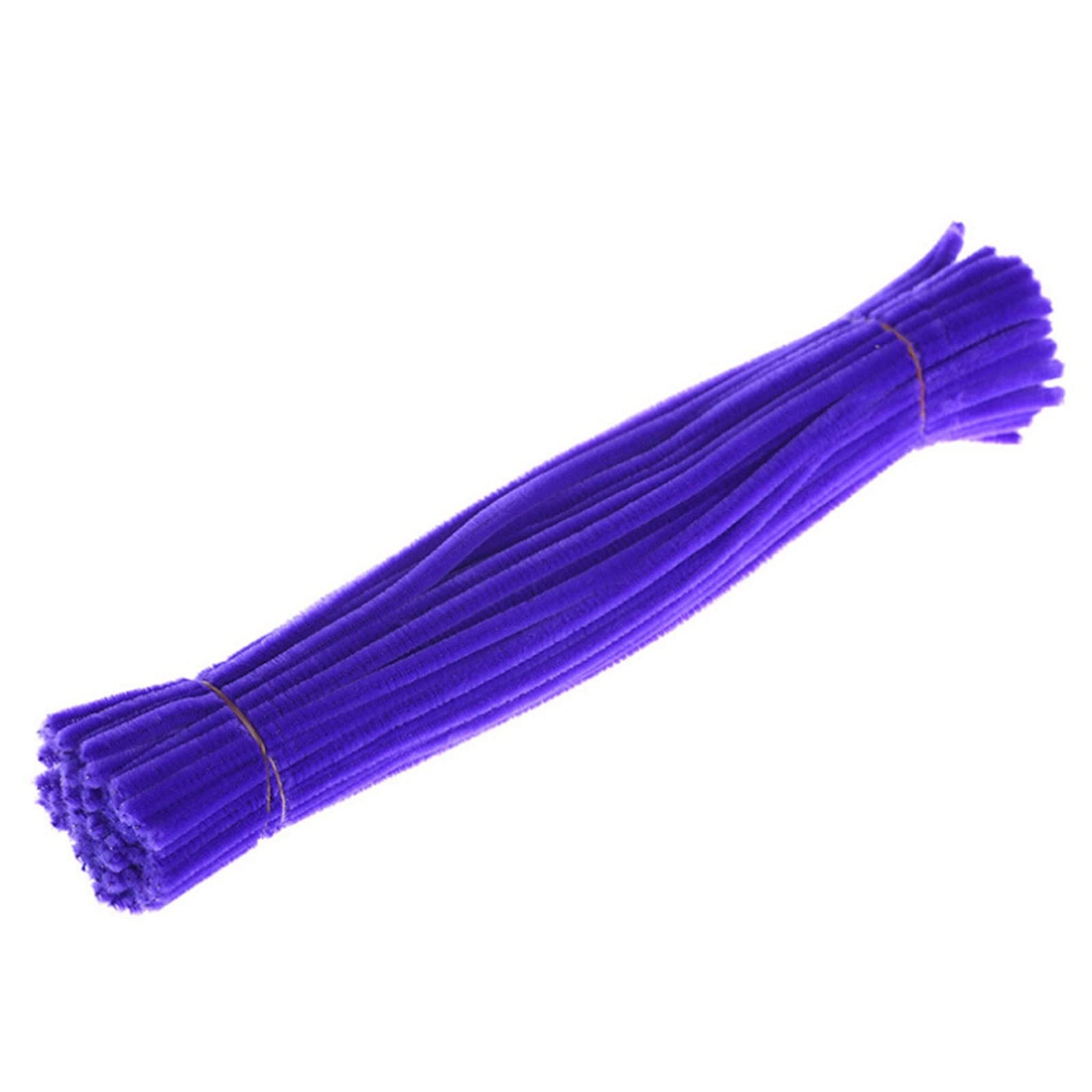 QANA 100 Pieces Pipe Cleaners,Pipe Cleaners Craft Supplies,Children DIY Arts Crafts Decorations Pipe Cleaners (Purple)