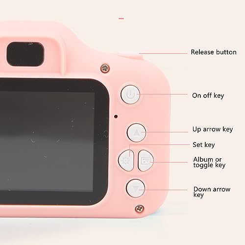 Kids Camera 2.4 Inch IPS Screen 40MP Kids Camera Clear Image with Microphone for Selfie (Pink)