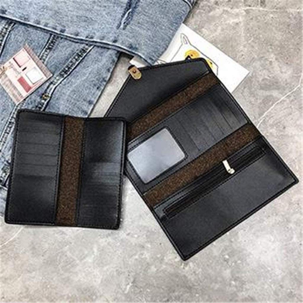 n/a Women's Long Retro Wallet, Large-Cap Tri-fold Wallet with Large Capacity, Buckle Multi-Card Coin Purse, Versatile (Color : Green)