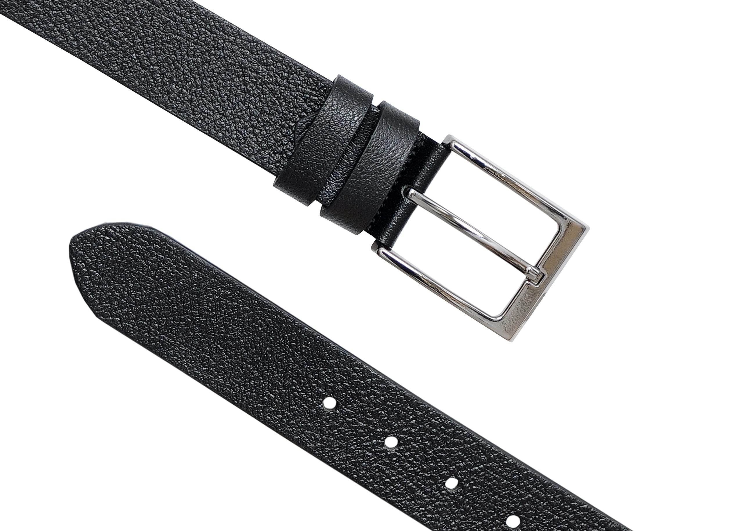 N&S LEATHER Belts for Men, Mens Leather Belt - Big and Tall Casual Belts for Men - Nickel Free Solid Work Leather Belts (Black, 48)