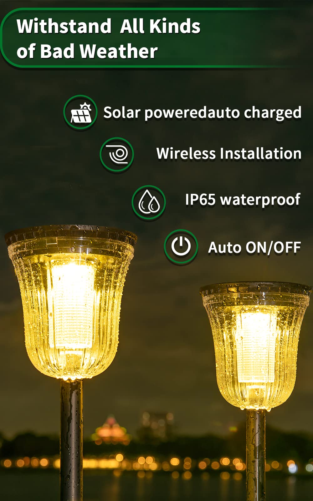 JSOT Solar Pathway Lights Outdoor Waterproof Color Changing,2 Modes Auto On/Off Solar Powered Lights for Garden Backyard Driveway Landscape 6 Pack