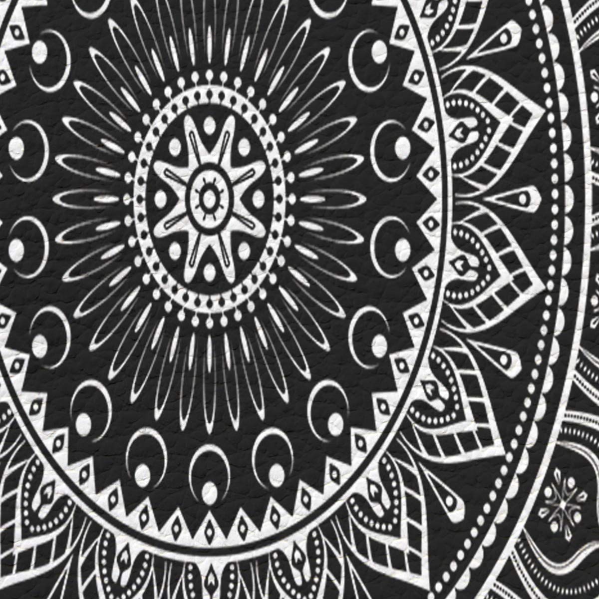Mandala Antifatigue Kitchen Bath Door Mat Cushioned Runner Rug, Washable Welcome Floor Sink Mat, Abstract Floral Pattern Black Waterproof & Non-Slip Comfort Standing Doormat for Kitchen, 24"x36"