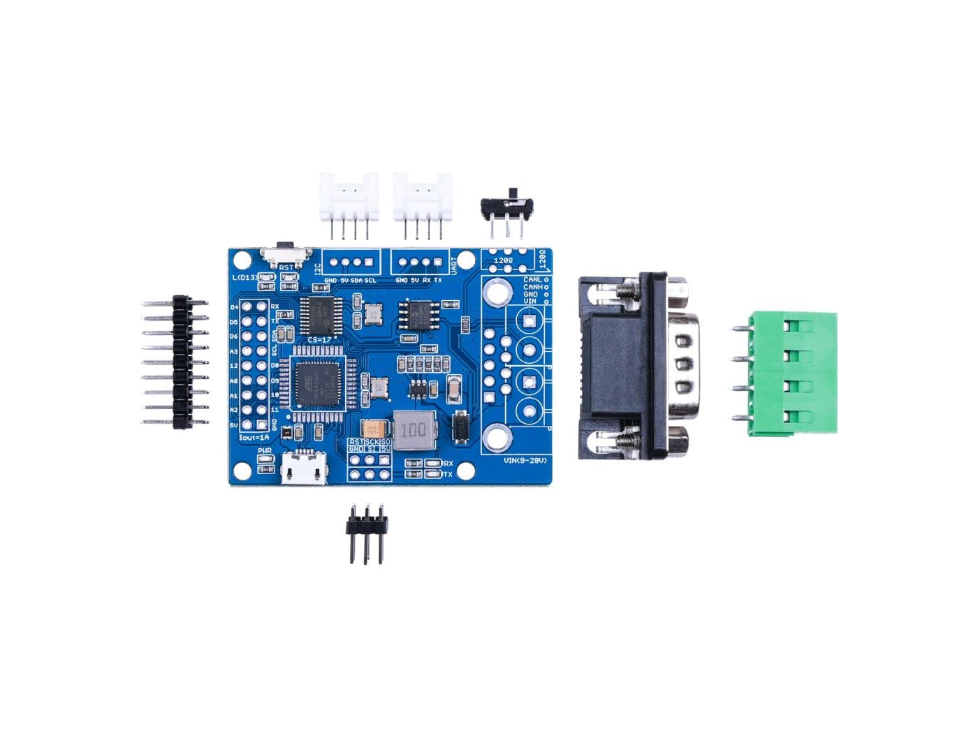 Seeed Studio CANBed Dual - RP2040 Chip-Based Arduino CAN Bus Development Board with 2 Independent CAN Bus Interfaces(CAN2.0 & CAN FD), 133MHz CAN Controller for Car Data Reading.