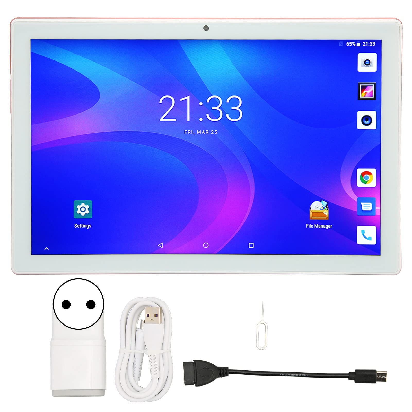 Pink Tablet 8GB 256GB 1920 X 1200 10.0 Inch Tablet Front 8MP Rear 13MP 100-240V for Gaming (EU Plug)