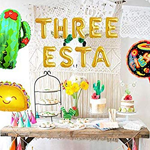 LaVenty Mexican Third Birthday Decoration Three Esta Decorations Three-Esta Birthday Party Decorations 3rd Birthday Fiesta Party Three Year Old Fiesta Birthday Decoration