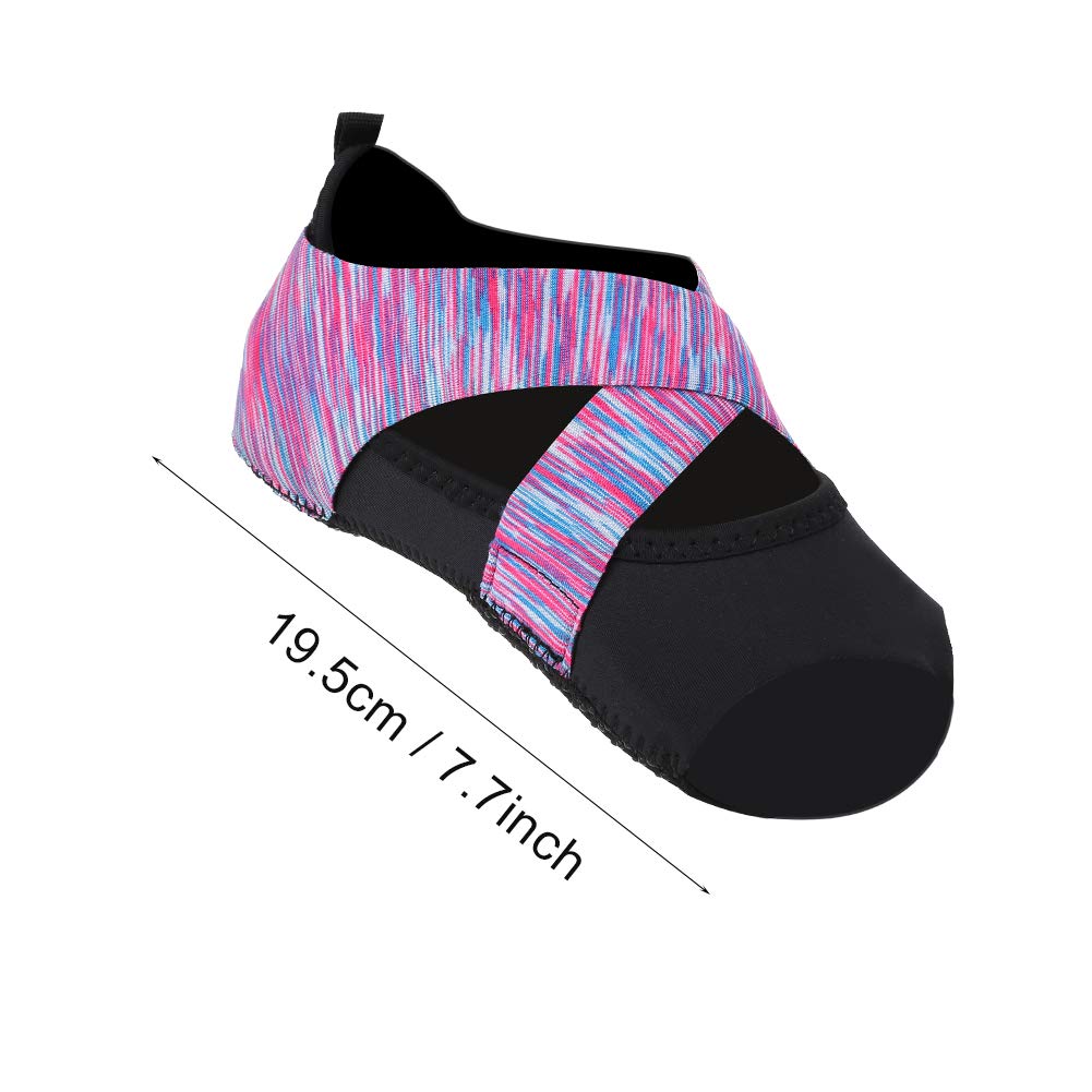 OUKENS Non Slip Yoga Socks with Grip, Toeless Anti-Skid Pilates, Barre, Ballet, Bikram Workout Socks Shoes with Grips(M(37-38))