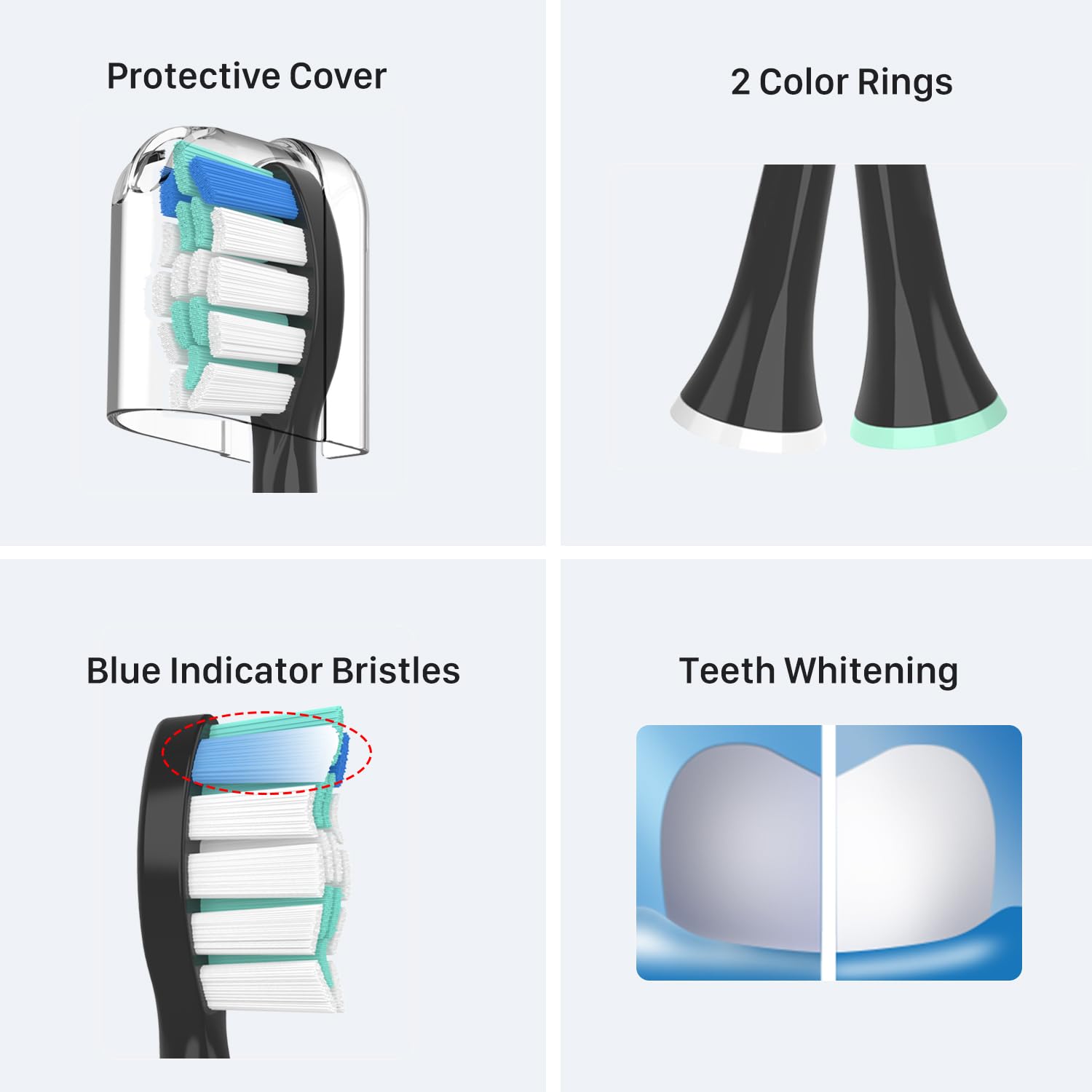 Senyum Replacement Toothbrush Heads - Compatible with Philips Sonicare Electric Toothbrush (Snap-On),8 Pack