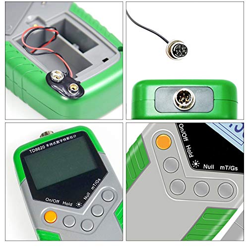 Permanent Magnet Gauss Meter Tesla Meter Fluxmeter with 5% Accuracy Probe 0 to 2400mT