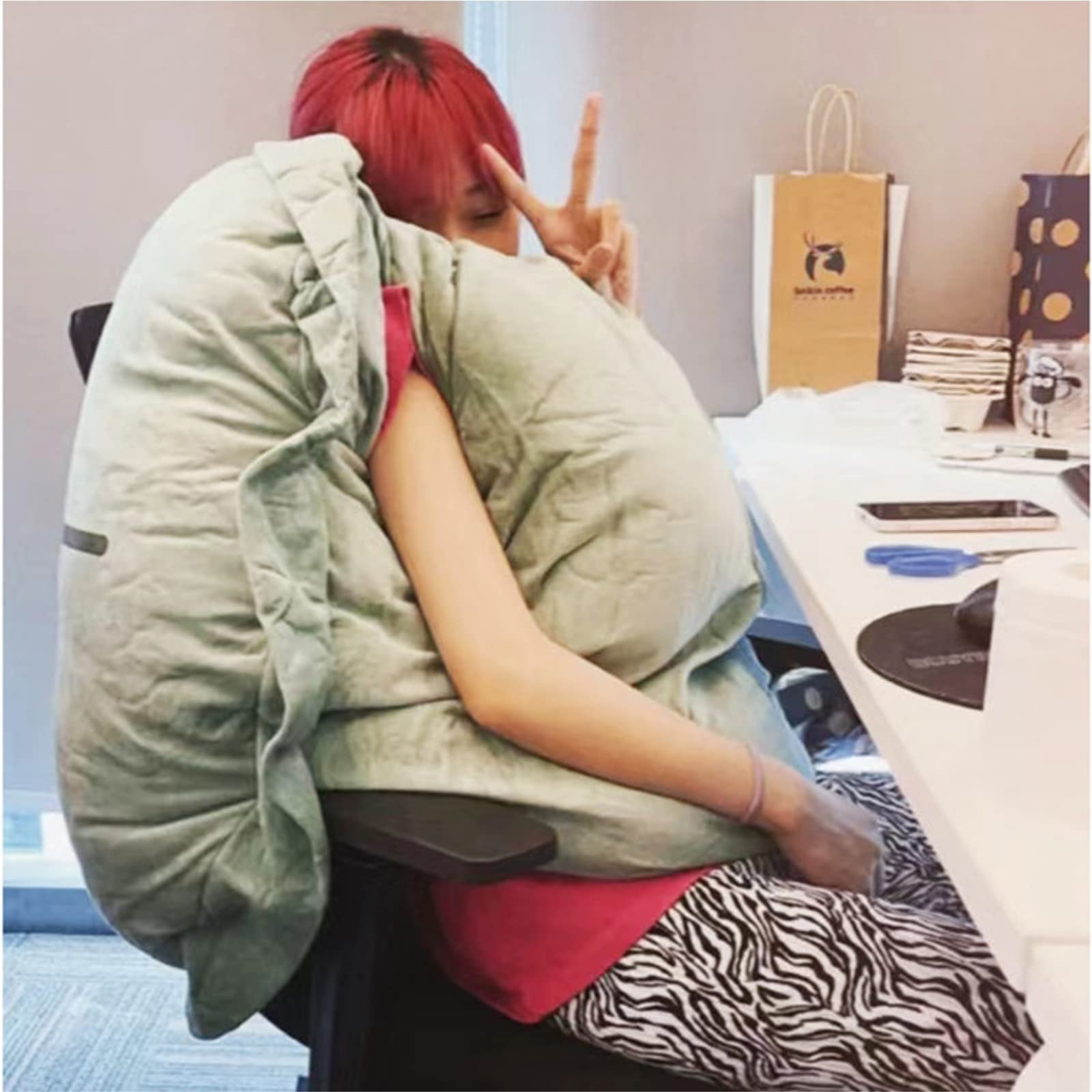 Purism Turtle Shell Pillow Turtle Dresses Wearable Turtle Shell Plush Toy Big Turtle Shell Pillow Stuffed Soft for Sleeping Cushion Cosplay Game, Gift for Kids Adults (40 inch)