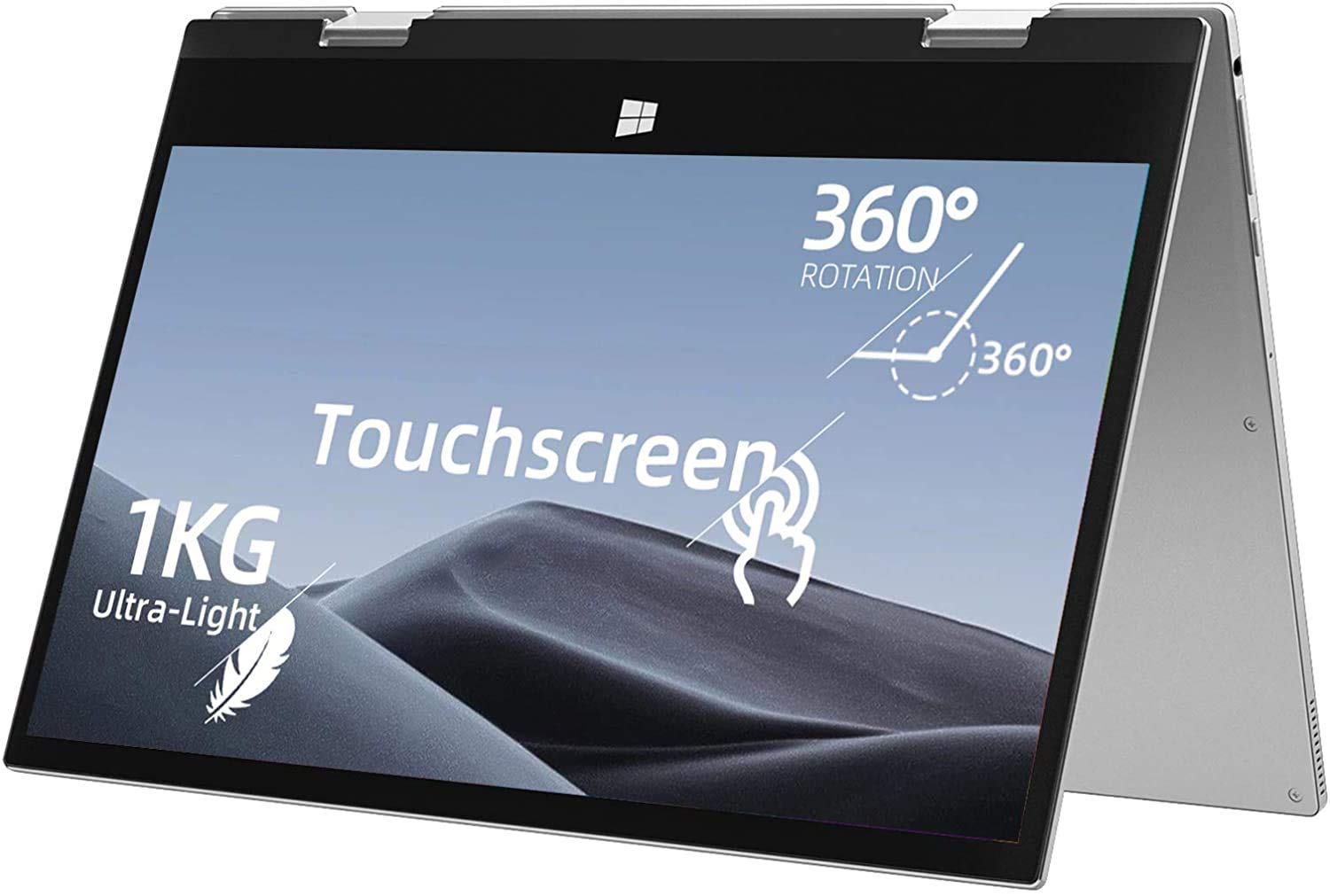 Jumper 11.6 inch Full HD Touchscreen Laptop 4GB RAM, 128GB eMMC 360 Degree Convertible Tablet PC Windows 10 Ultrabook PC Intel Celeron N4100 Quad Core Processor