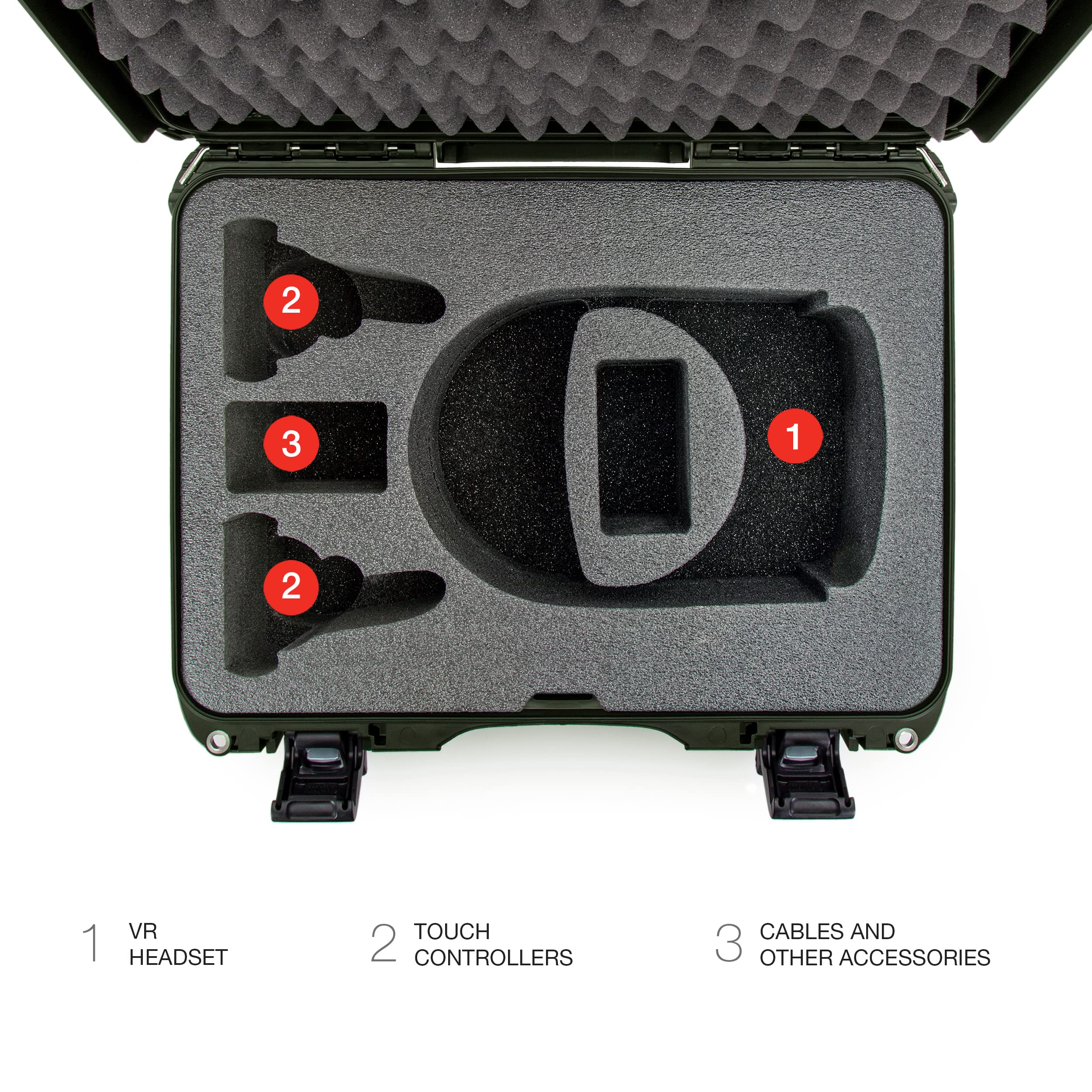 Nanuk 925 Waterproof Hard Case with Foam Insert for Oculus Quest 2 - Olive