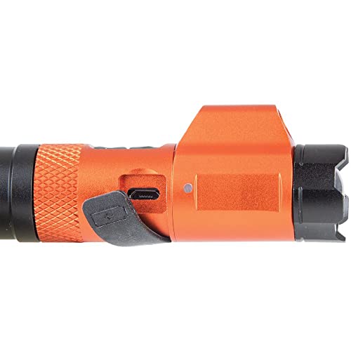 Klein Tools 56040 LED Rechargeable Flashlight, 350 Lumens, Twist Focus, Laser Pointer, Hands-Free, USB Charging Cable, for Work and Outdoor