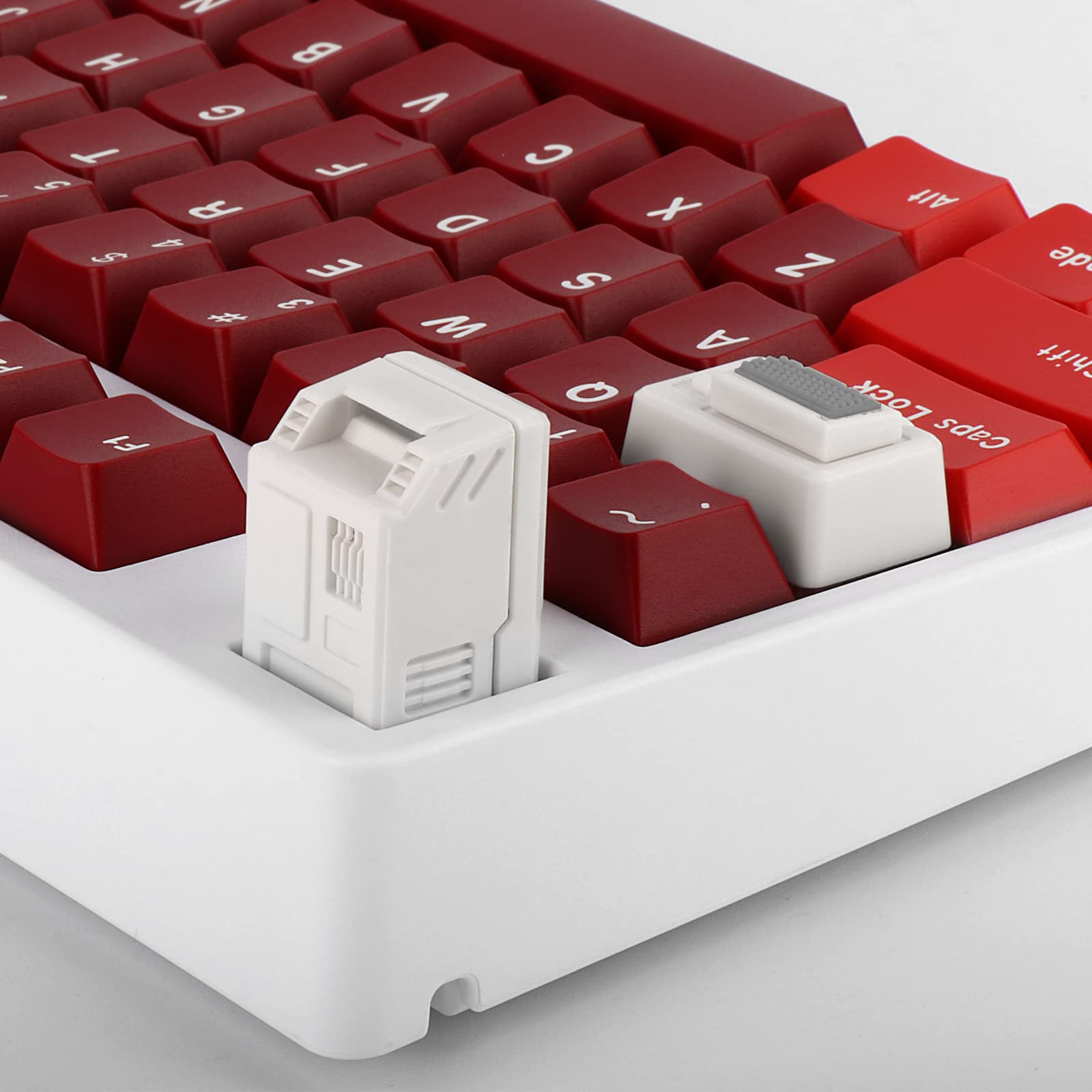 RunJRX Esc keycap and Tab keycap for Custom keycaps,Retro Magnetic Light Transmission Design,for Mechanical Gaming Keyboards Switchs(Gray)