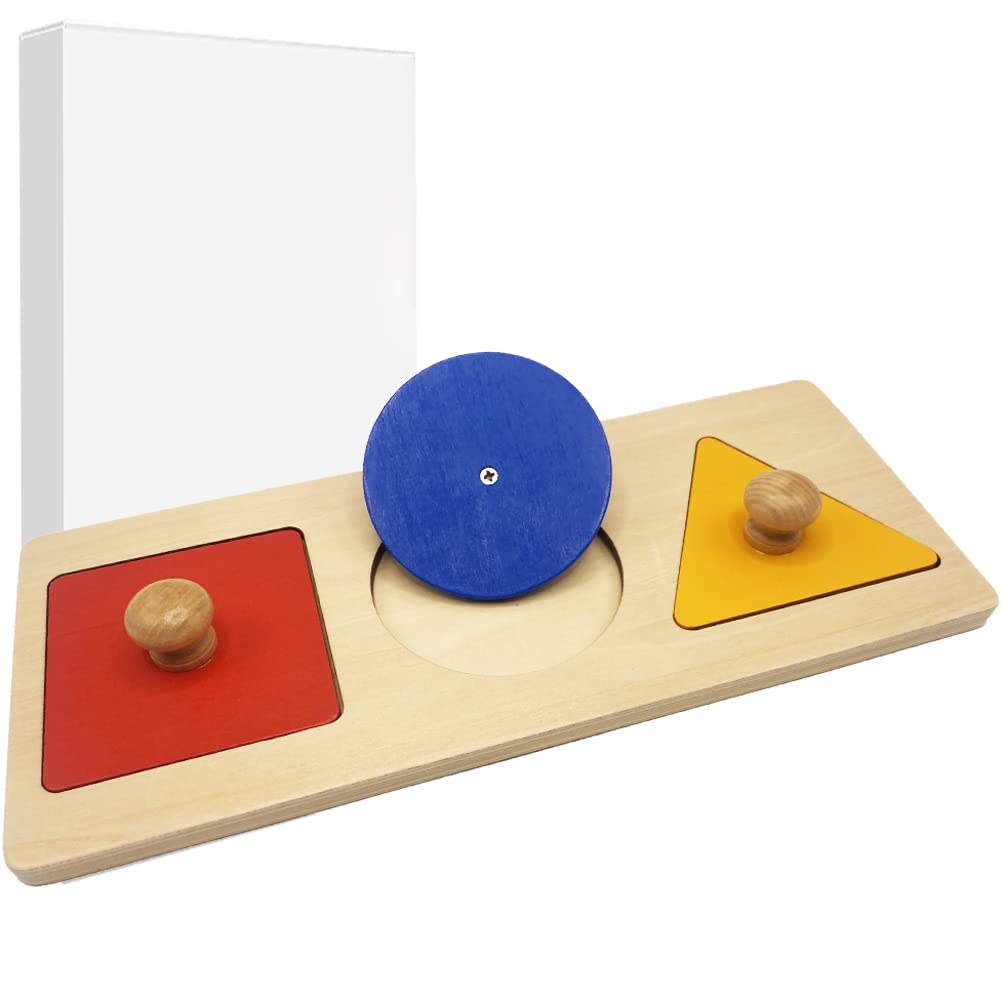 Montessori Baby's First Shape Sorter Shape Puzzle Jumbo Knob Puzzle Toddler Puzzles Preschool Learning Material Puzzles for Toddlers 1-3