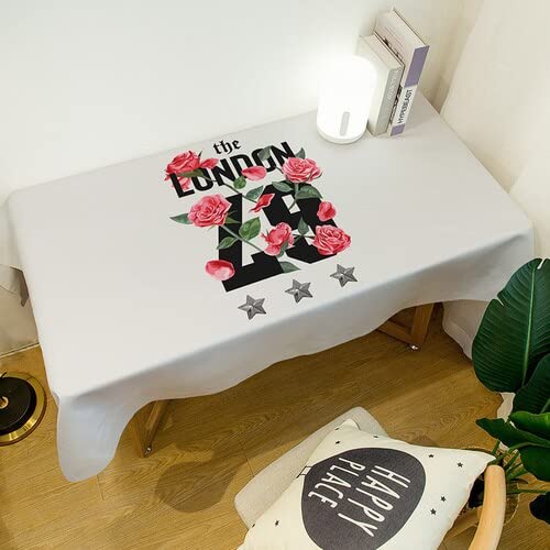 NUER Creative European and American Rose Flower Waterproof/oilproof Tablecloth Student Dormitory Wedding Decoration Mantel Mesa A2 140x210cm