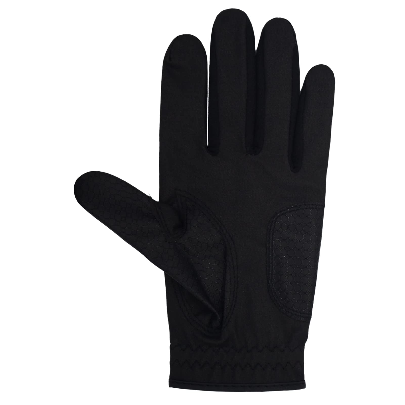 MJ Men's Golf Gloves, Left Hand, White Black Microfiber Soft Golf Gloves (#23, Black)