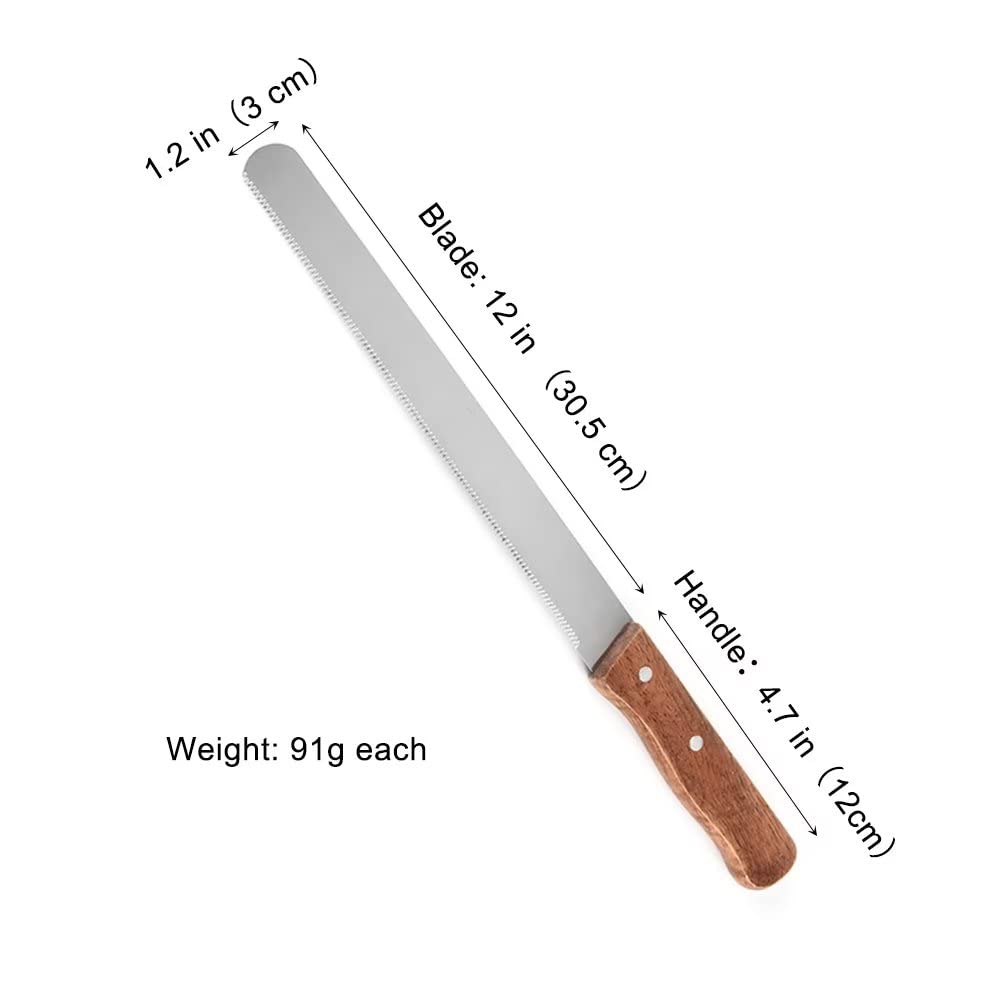 LokiLux Serrated Bread Knife 12 Inch Blade,Cut Bread/Cake/Bagels,for Homemade Bread,Baker's Knife for Slicing(Total Lenght 16.7 Inch),2 pack