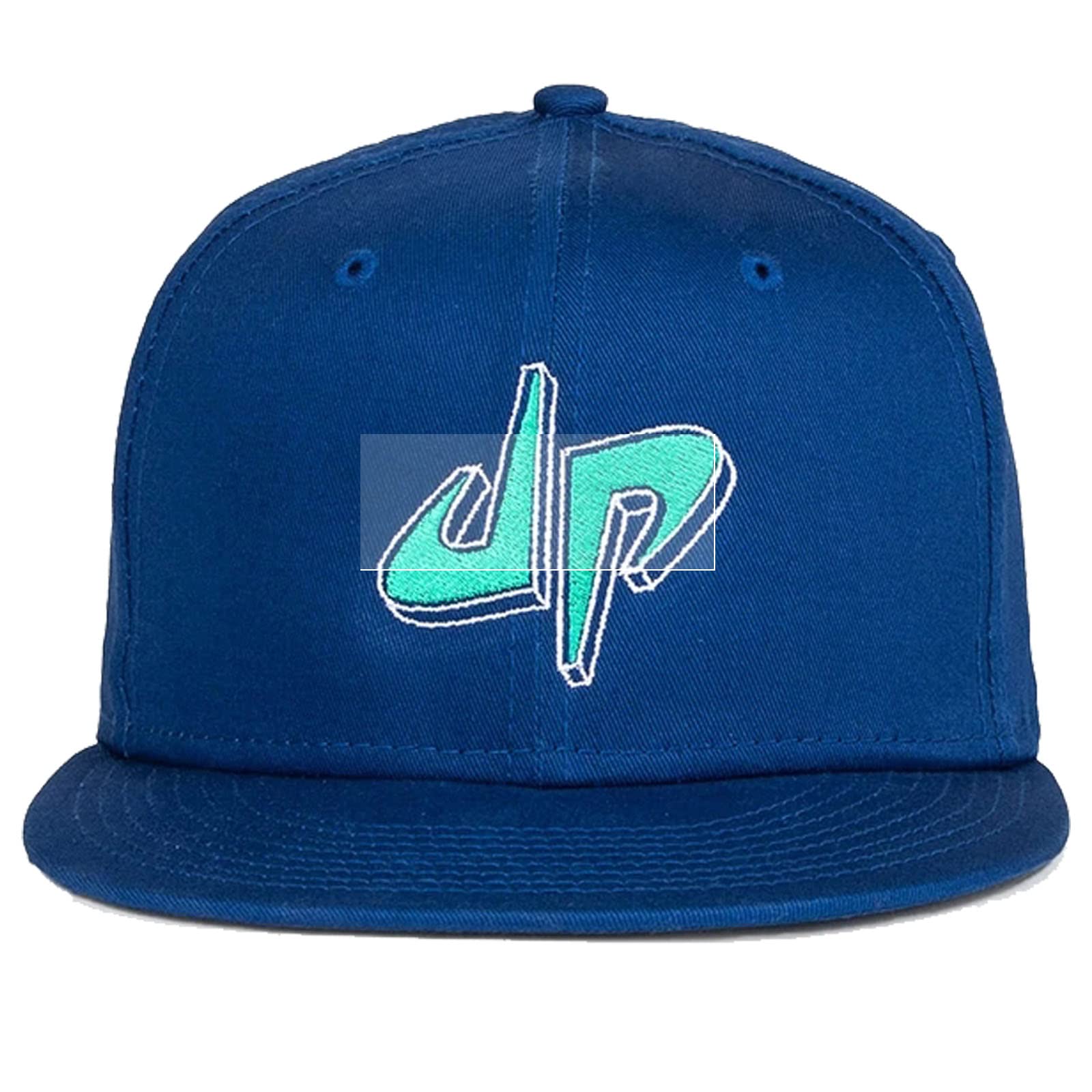Orerered Embroidery Cap 3D Stereoscopic Flat Brimmed Hat for Men Women Kids Boys and Girls Blue