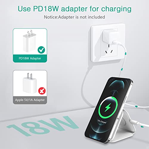 ORIA Foldable Wireless Charger, 3 in 1 Wireless Charging Pad, Fast Wireless Charger for iOS Phone 14/Plus/Pro/13/12/11, i Watch6/5/4/3/2/1, Air pods/Pro (Adapter Not Included)